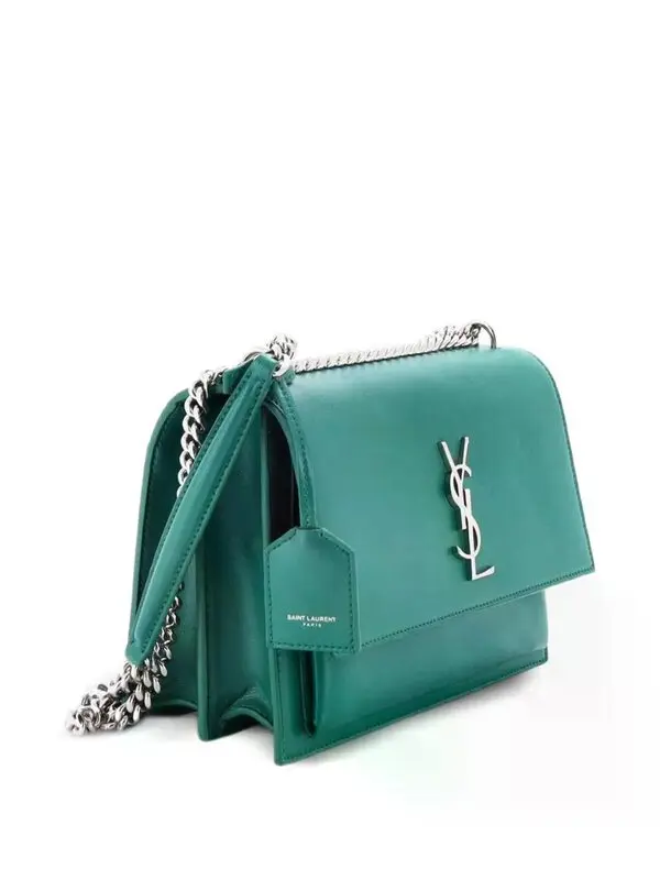 Saint Laurent Medium Sunset Leather Crossbody Bag - Green