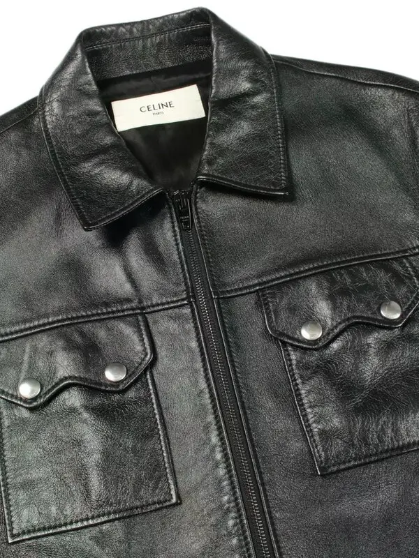 Celine Leather Zip-up Jacket