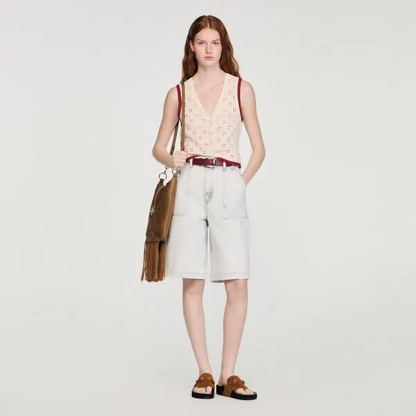 Sandro Crochet-style Top