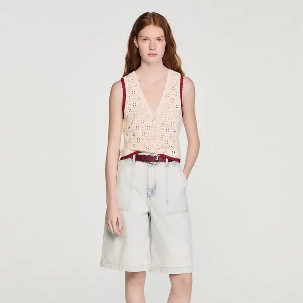 Sandro Crochet-style Top
