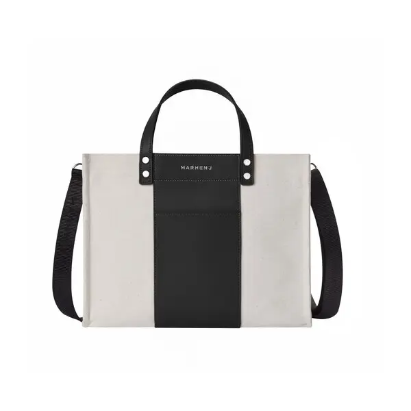 MARHEN.J Black / Grey Canvas Shoulder Bag Kai Neutral Black