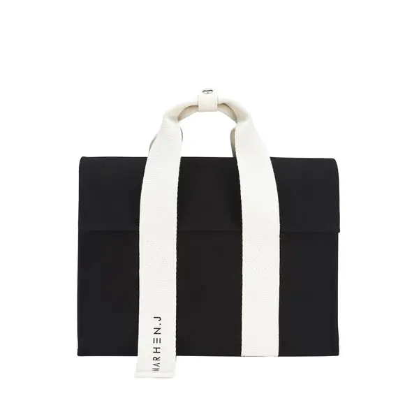MARHEN.J Black / White Canvas Tote Bag Roy Black