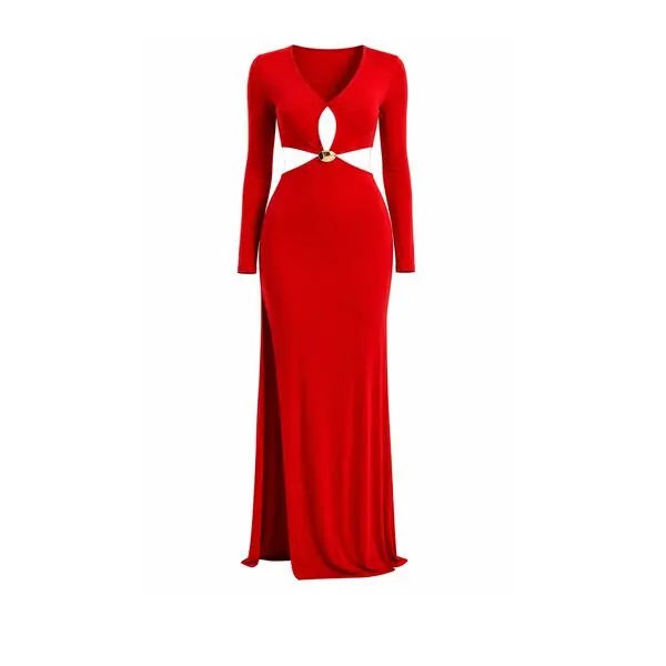 MAISON DE GALA Celeste Crimson Maxi Dress
