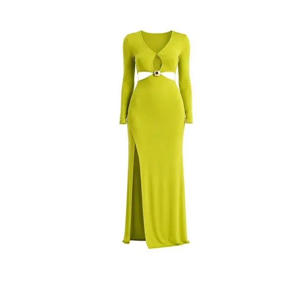 MAISON DE GALA Celeste Lime Maxi Dress