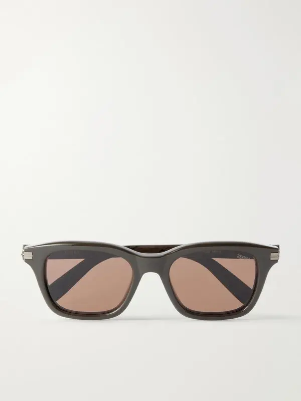 ZEGNA EYEWEAR Rectangular-frame Acetate Sunglasses