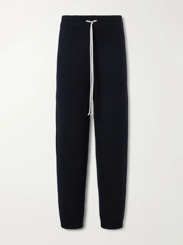 Rick Owens Straight-leg Knitted Cashmere-blend Sweatpants - Black