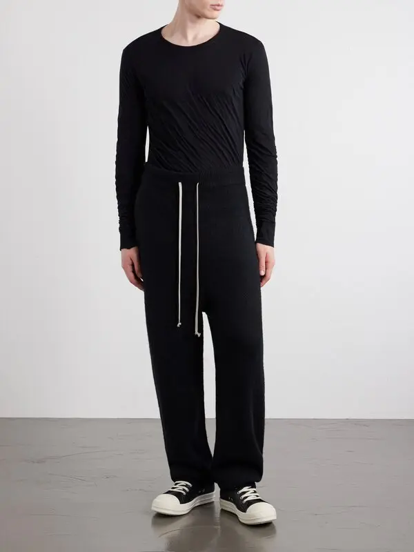 Rick Owens Straight-leg Knitted Cashmere-blend Sweatpants