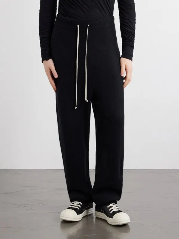 Rick Owens Straight-leg Knitted Cashmere-blend Sweatpants