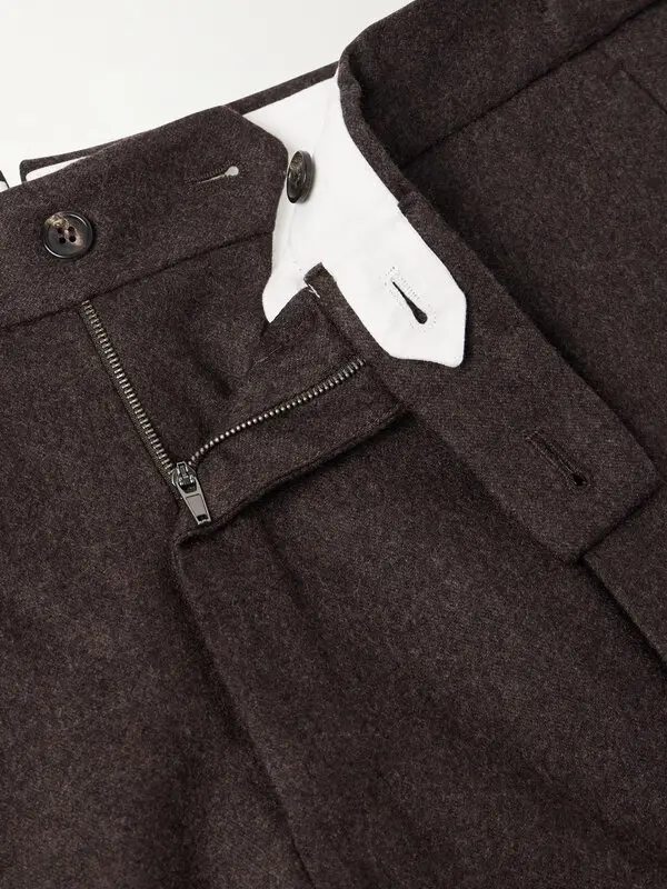 SLOWEAR Tapered Pleated Wool And Cashmere-blend Suit Trousers