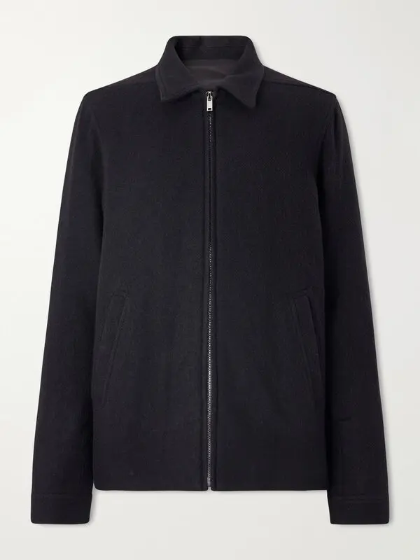 Rick Owens Brad Virgin Wool Zip-up Jacket - Black