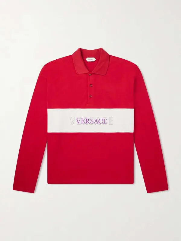 Versace Polo Cotton Logo Embroidery Shirt