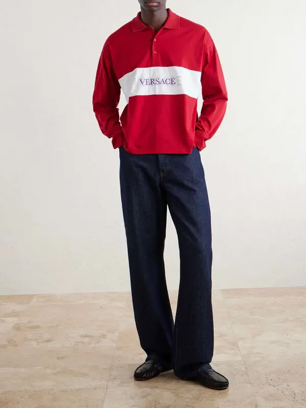Versace Polo Cotton Logo Embroidery Shirt