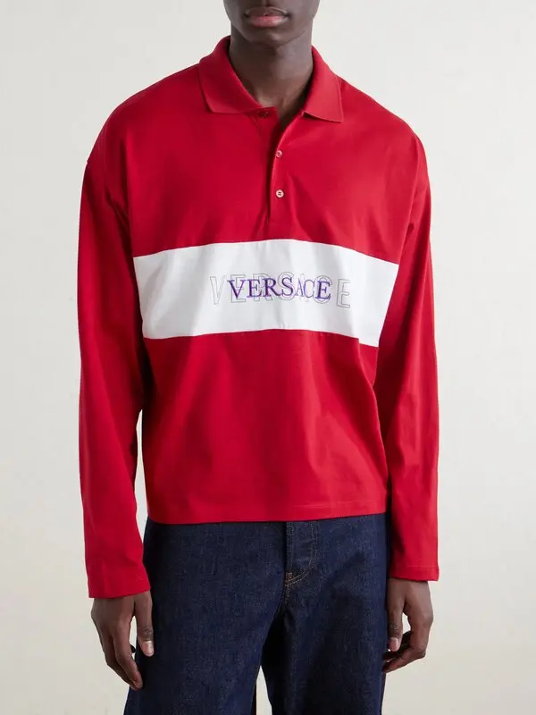 Versace Polo Cotton Logo Embroidery Shirt