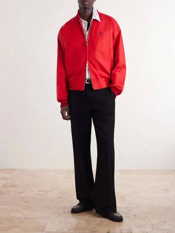 Versace Logo-embroidered Cotton Blouson Jacket