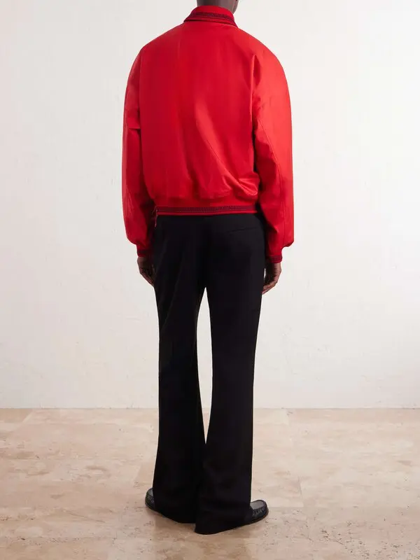Versace Logo-embroidered Cotton Blouson Jacket