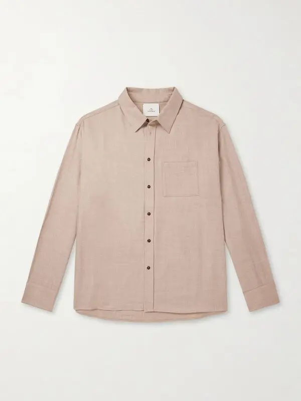 THE ELDER STATESMAN Wool And Cashmere-blend Shirt - Neutrals