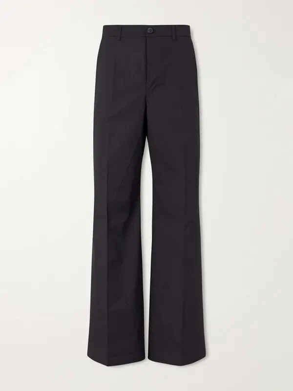 Rick Owens Wide-leg Cotton-blend Canvas Trousers - Black