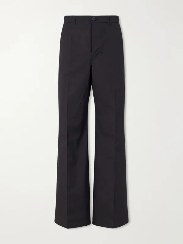 Rick Owens Wide-leg Cotton-blend Canvas Trousers - Black