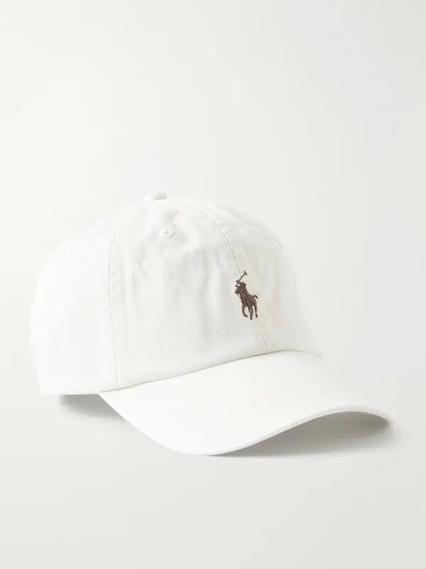 Polo Ralph Lauren Logo Embroidered Cotton Twill Baseball Cap - White