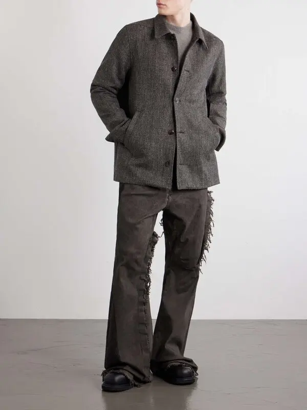 Rick Owens Brad Wool And Linen-blend Jacket