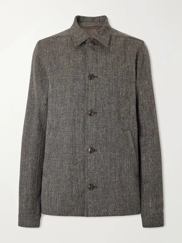 Rick Owens Brad Wool And Linen-blend Jacket - Gray