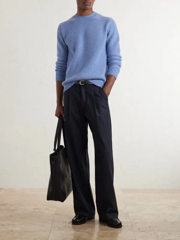 SLOWEAR Slim-fit Ribbed Wool Sweater