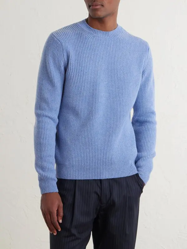 SLOWEAR Slim-fit Ribbed Wool Sweater