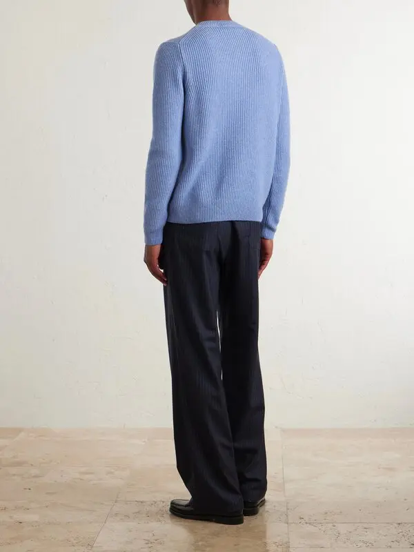 SLOWEAR Slim-fit Ribbed Wool Sweater