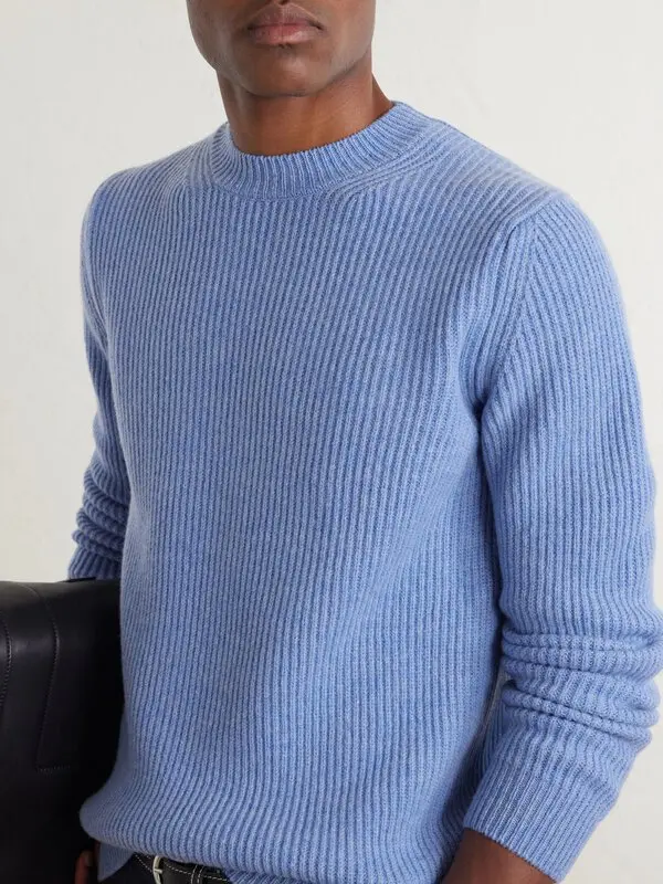 SLOWEAR Slim-fit Ribbed Wool Sweater
