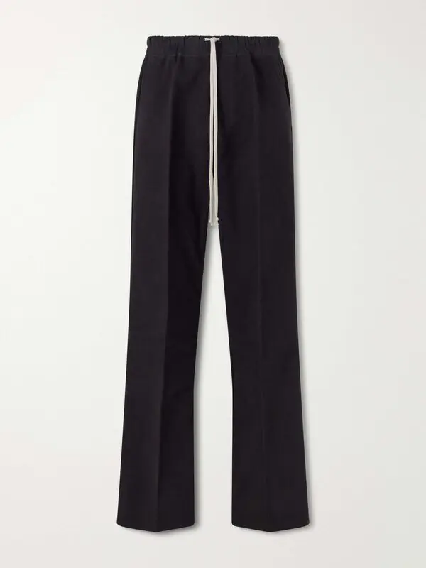 Rick Owens Dietrich Straight-leg Cotton-twill Drawstring Trousers - Black