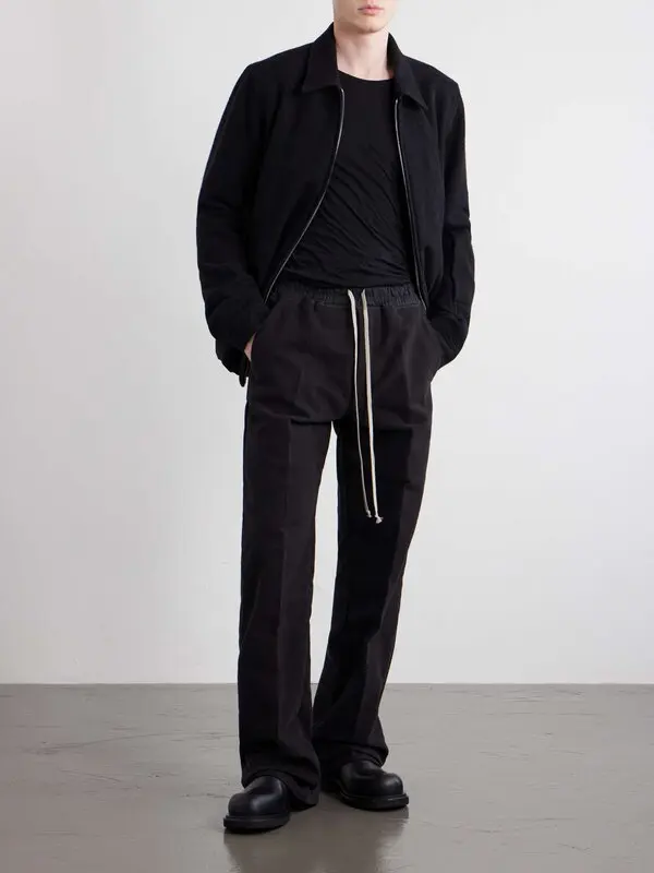 Rick Owens Dietrich Straight-leg Cotton-twill Drawstring Trousers