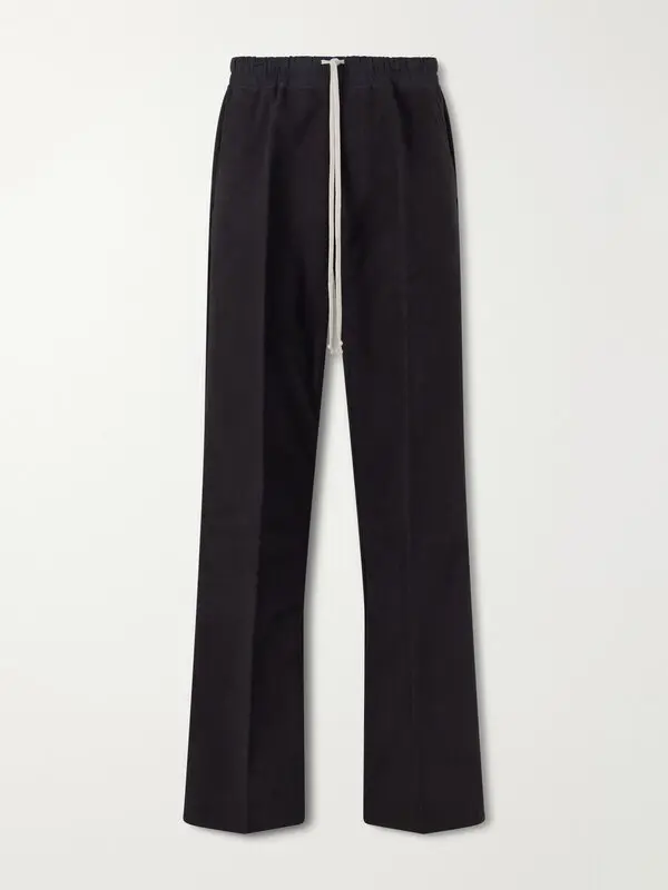Rick Owens Dietrich Straight-leg Cotton-twill Drawstring Trousers - Black