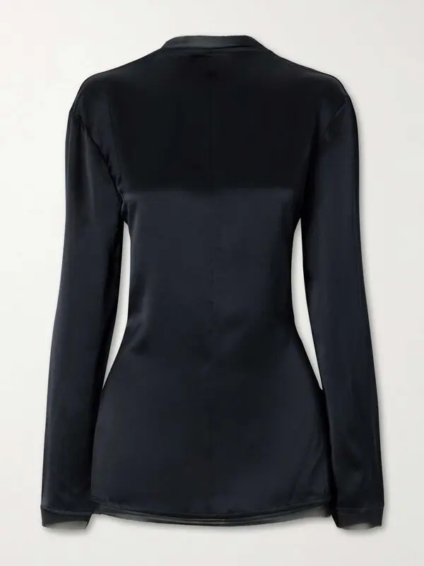 Tove Beau Open-back Tie-detailed Silk Blouse