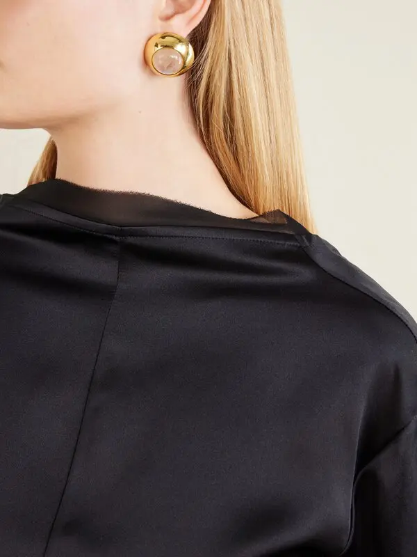 Tove Beau Open-back Tie-detailed Silk Blouse