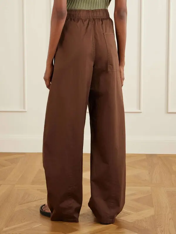 Tibi Garment-dyed Cotton-blend Gabardine Wide-leg Pants