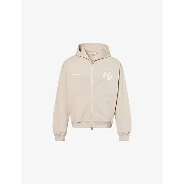 THE COUTURE CLUB Lake Como Logo-print Cotton Hoody - Mushroom