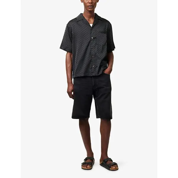 THE COUTURE CLUB Monogram-print Jacquard Satin Shirt