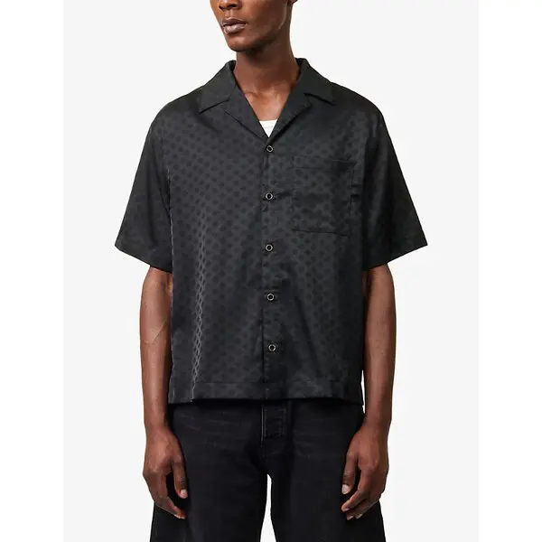THE COUTURE CLUB Monogram-print Jacquard Satin Shirt