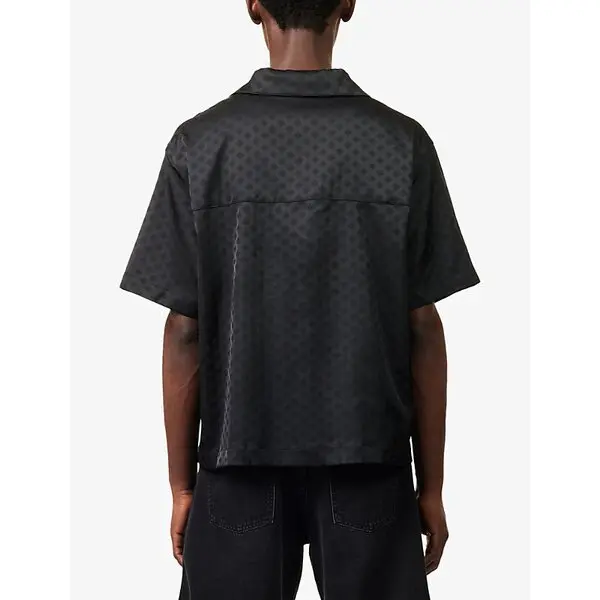 THE COUTURE CLUB Monogram-print Jacquard Satin Shirt