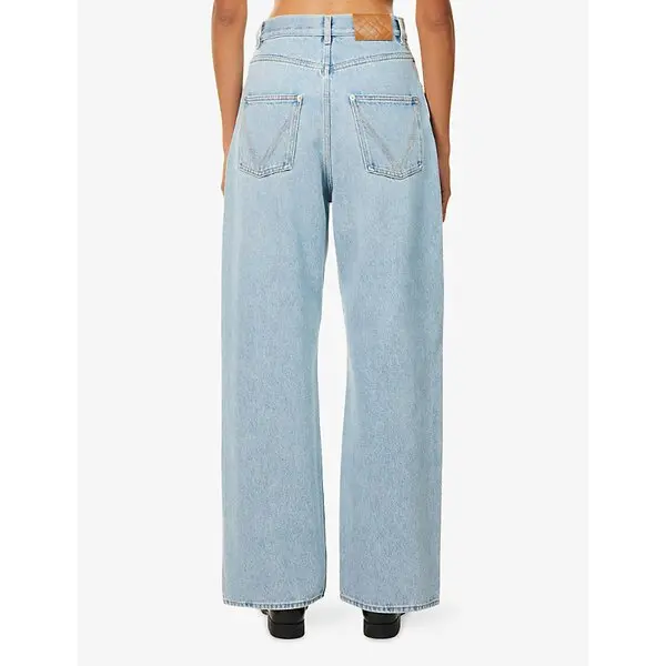 Bottega Veneta Intrecciato Patch Wide-leg Cotton Denim Jeans