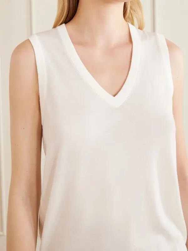 Theory Ribbed Wool V-neck Tank