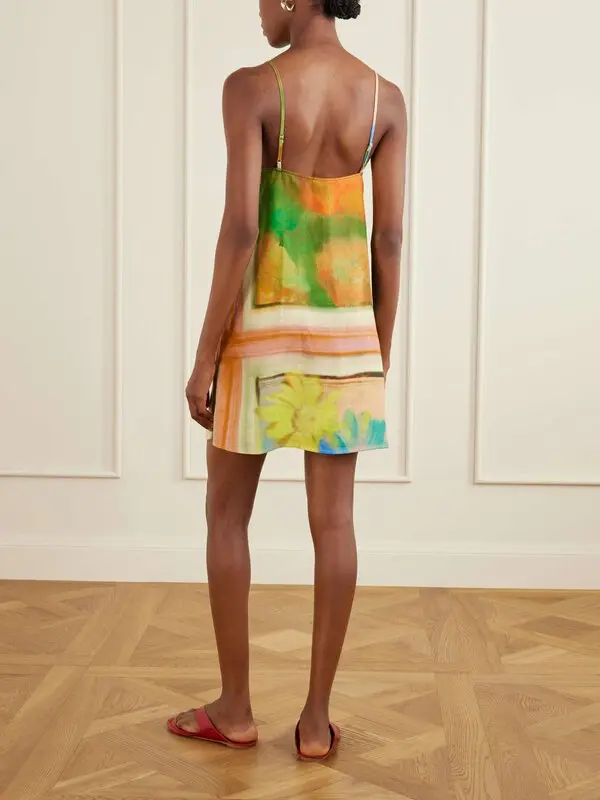 Staud Laura Printed Linen Mini Dress