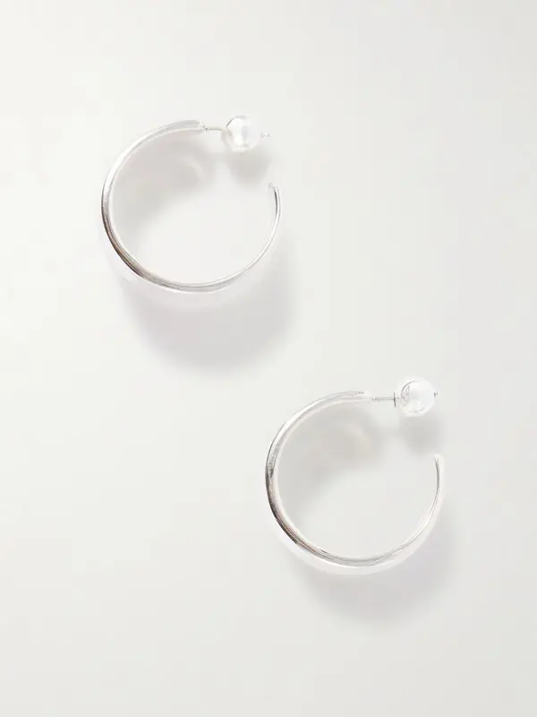 SOPHIE BUHAI Large Wave Sterling Hoop Earrings - Silver