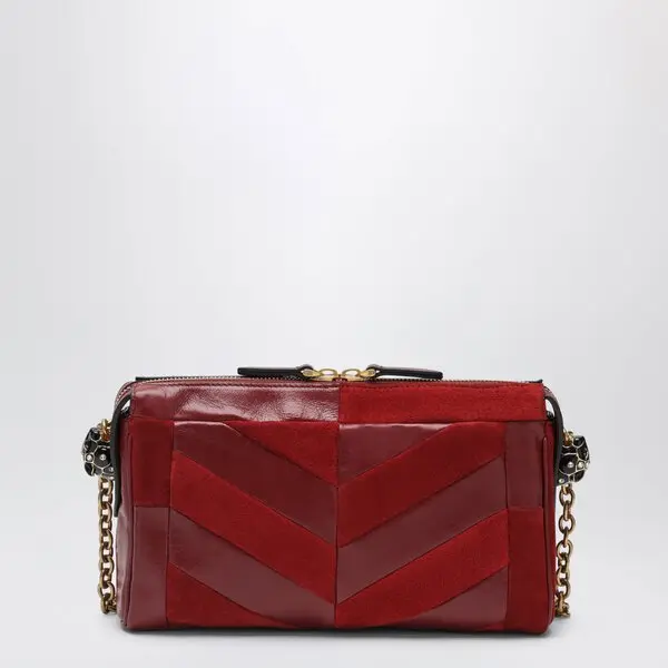 Valentino Garavani Small Panthea Shoulder Bag In Suede And Nappa Leather - Red