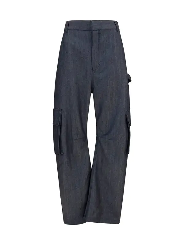 Balenciaga Printed Cargo Pants - Blue