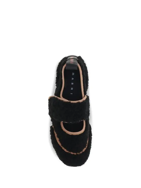 Marni Mary Jane Shearling Sneakers - Black