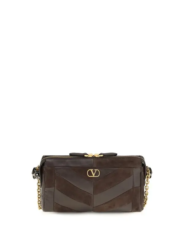 Valentino Garavani Panthea Shoulder Bag Chevron Pattern