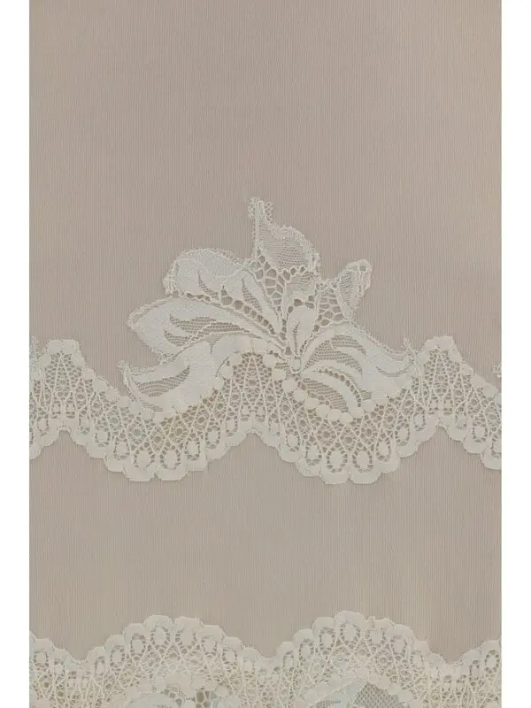 Rabanne Long Lace And Jersey Dress - Multicolor