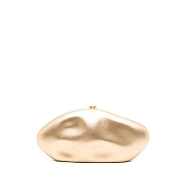 Cult Gaia Metallic Leather Clutch Bag - Gold