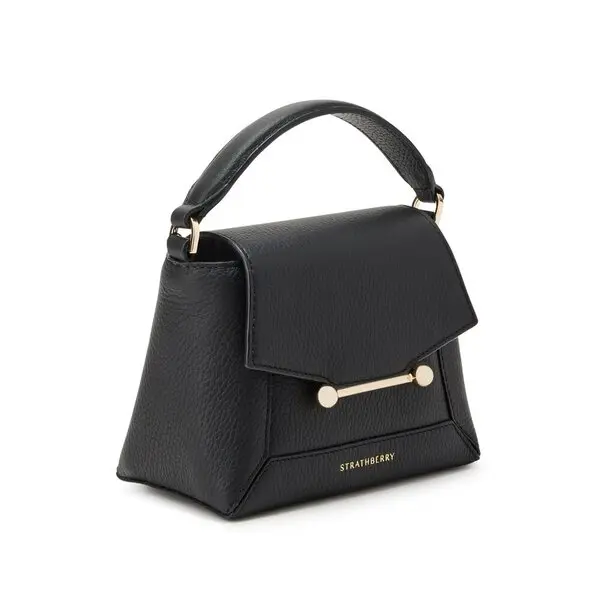 Strathberry Calf Leather Tote Bag With Gold-tone Hardware - Black